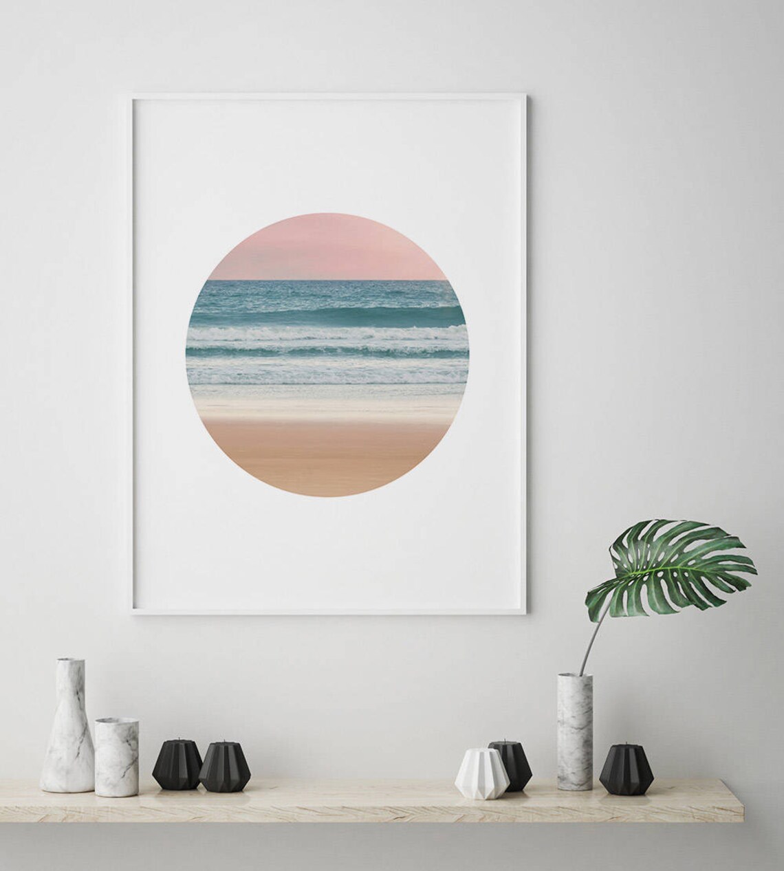 Circle Wall Art Beach Circle Print Scandinavian Affiche - Etsy