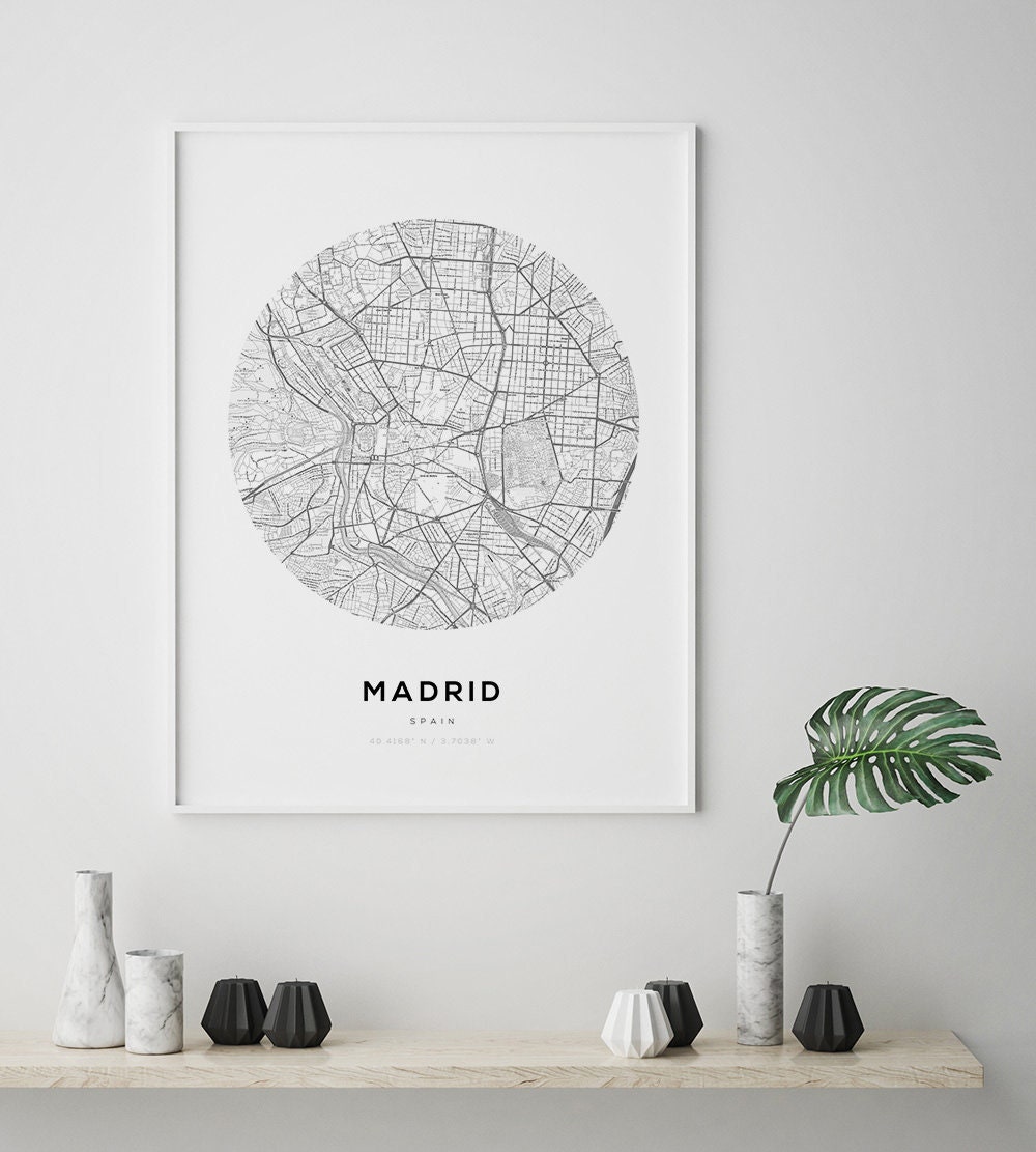 Madrid Map Print Madrid Maps Madrid Map Poster Madrid - Etsy