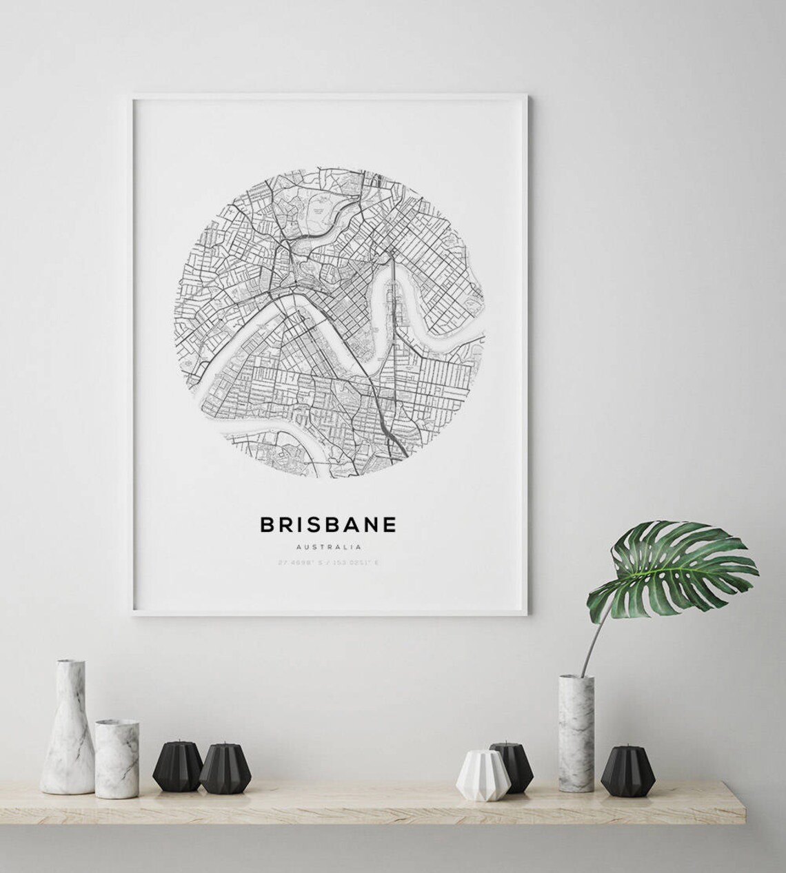 Brisbane Map Poster Brisbane Map Art Street Map Print Stree - Etsy