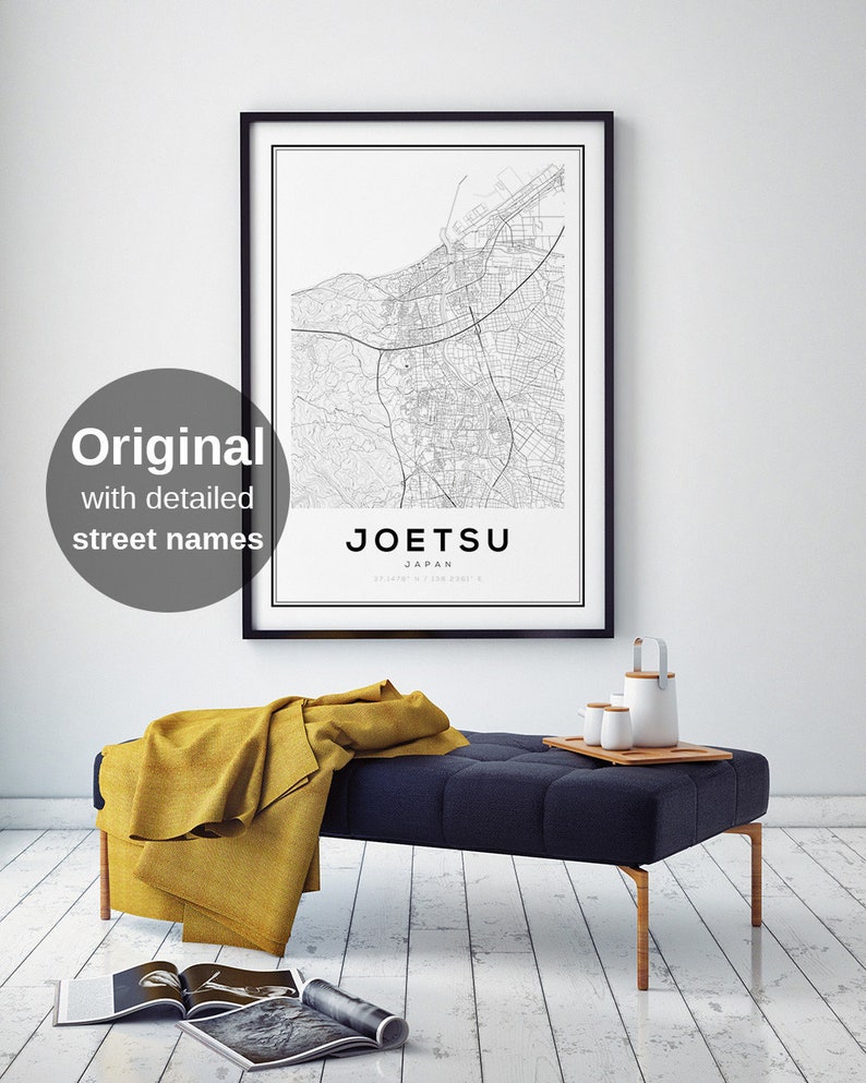 Joetsu Map Print Joetsu Japan Map of Joetsu Joetsu Map - Etsy