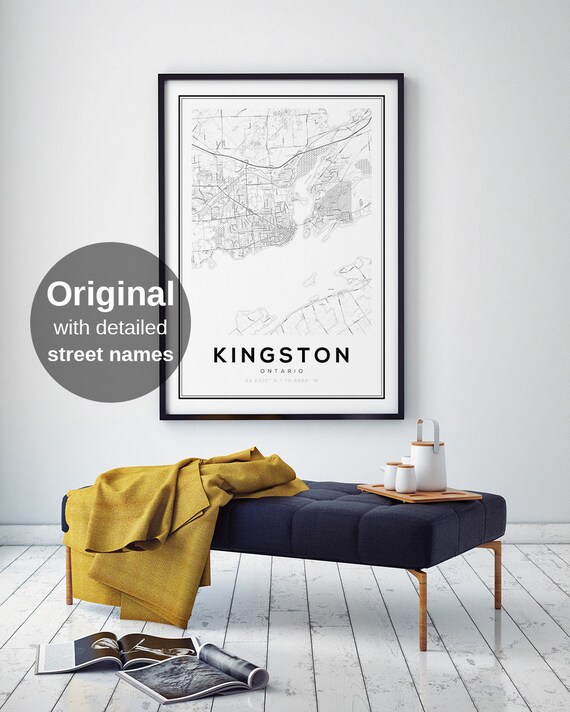 Kingston Map Print Kingston Ontario Map of Kingston Map of | Etsy Canada