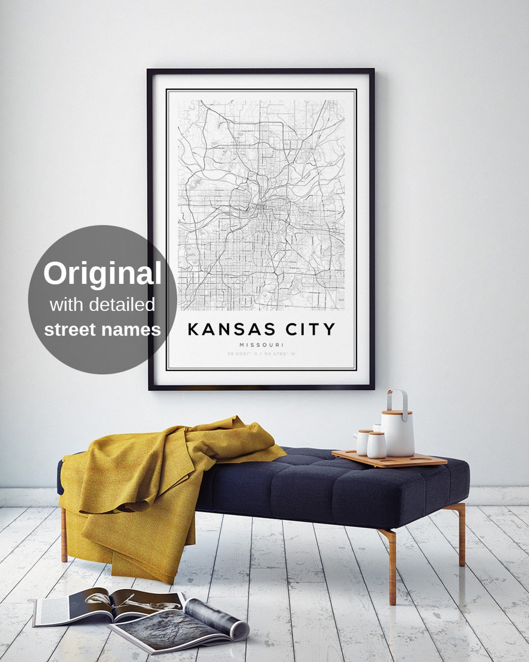 Kansas City Map Print, Kansas Gifts, Map of Kansas City, Kansas City ...