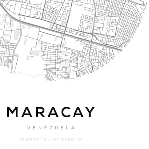 Maracay Venezuela Map Print: City Street Art (digital Download) - Etsy