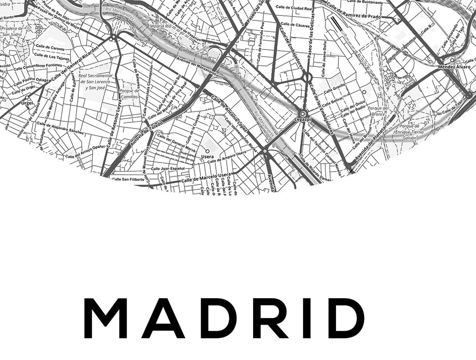 Madrid Map Print Madrid Maps Madrid Map Poster Madrid - Etsy