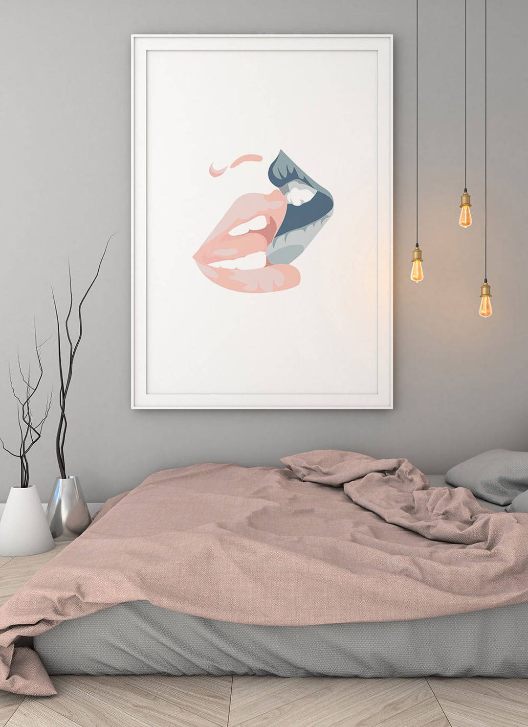Lips Print, Lips Wall Art, Fashion Decor, Modern Decor, Large Wall Art ...