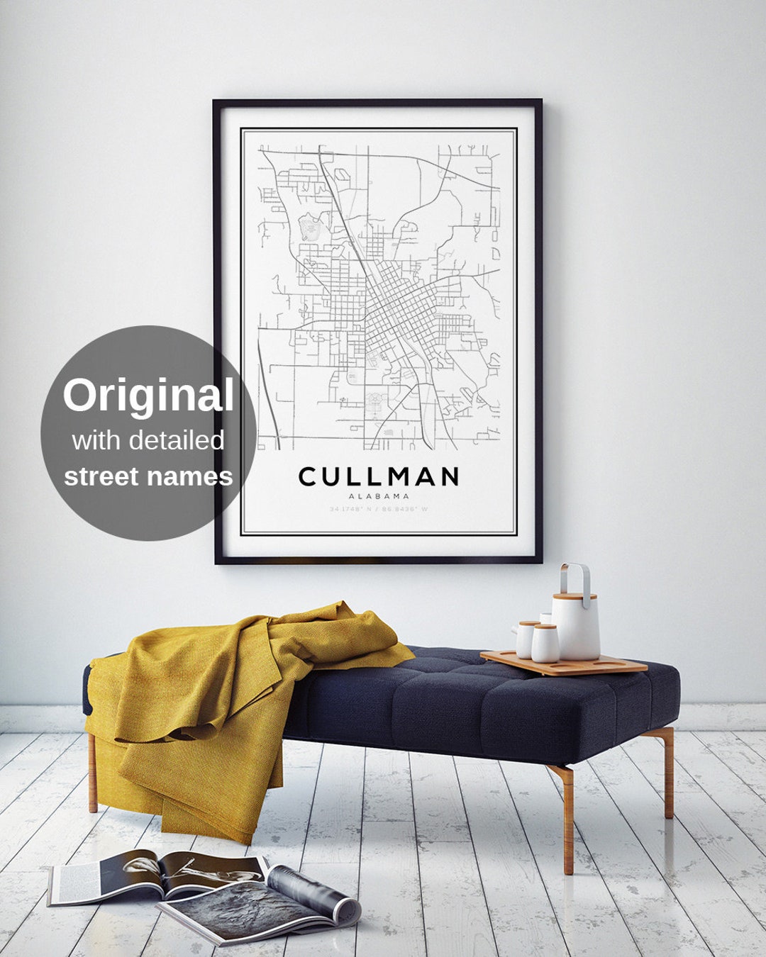 Cullman Map Print, Alabama Maps, Cullman Maps, US Maps, Alabama Gifts ...