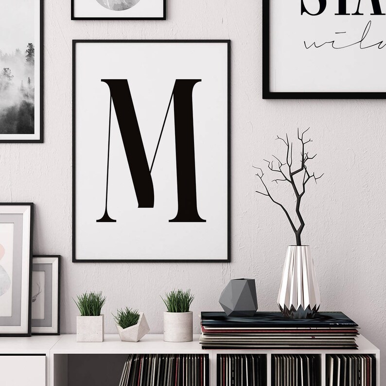 Letter M Printable Poster Scandinavian Poster Letter M - Etsy