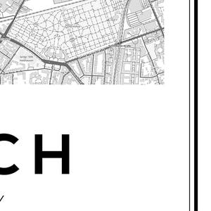 Munich City Map Print, Germany Map Print, Munich Germany, Map Wall Art ...