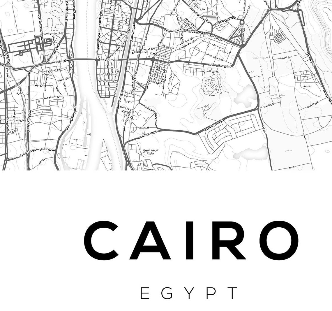 Cairo Map Print Maps Map Print Map Poster Egypt Map Wall | Etsy