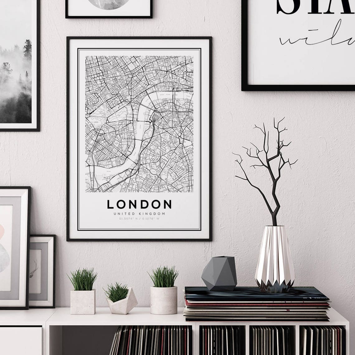 London Map Print London City London Map Poster United - Etsy Canada