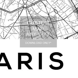 Custom Map, Chicago City Map, Any City Map Poster, Custom Map Print ...