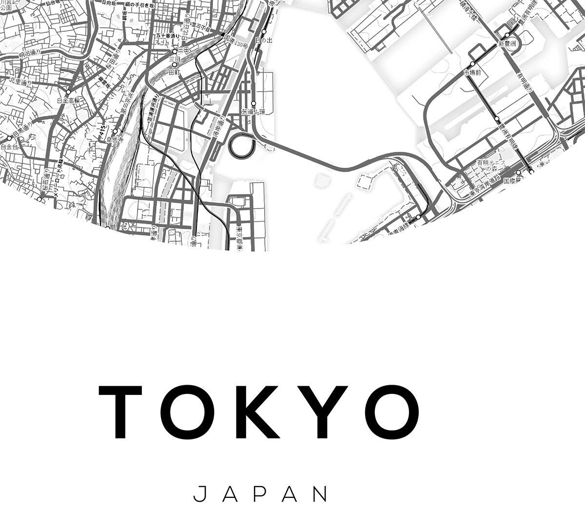 Tokyo Map Print Tokyo Maps Tokyo Japan Map of Tokyo Tokyo - Etsy
