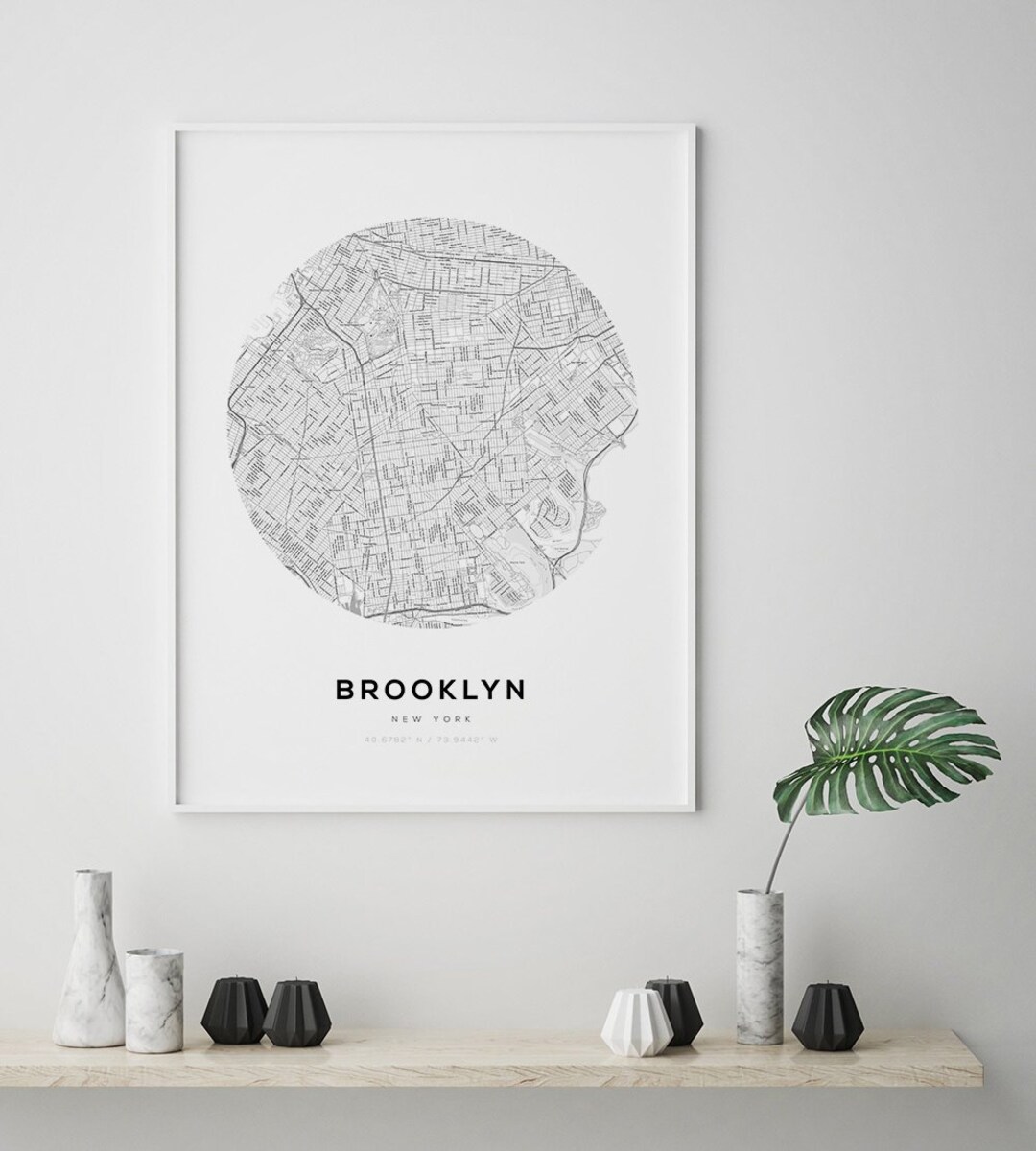 Brooklyn Map Print, Brooklyn New York, Brooklyn Map Art, Map Wall Art ...