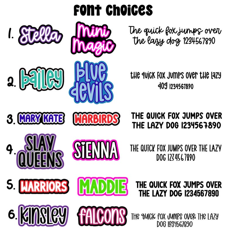 10 FONTS Glitter Cheer Bow Tag 30 COLORS Available! Team Name Glitter ...