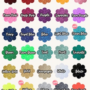 10 FONTS Glitter Cheer Bow Tag 30 COLORS Available! Team Name Glitter ...