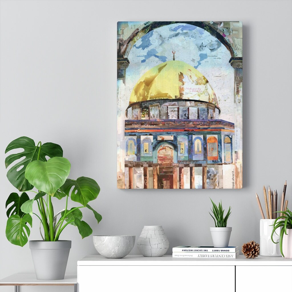 Golden Dome of the Rock, Premium Quality Canvas Wall Art Print Alisa's ...