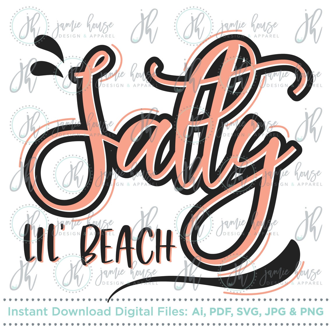 Salty Lil Beach SVG Cut File salt Life Beach Summer - Etsy
