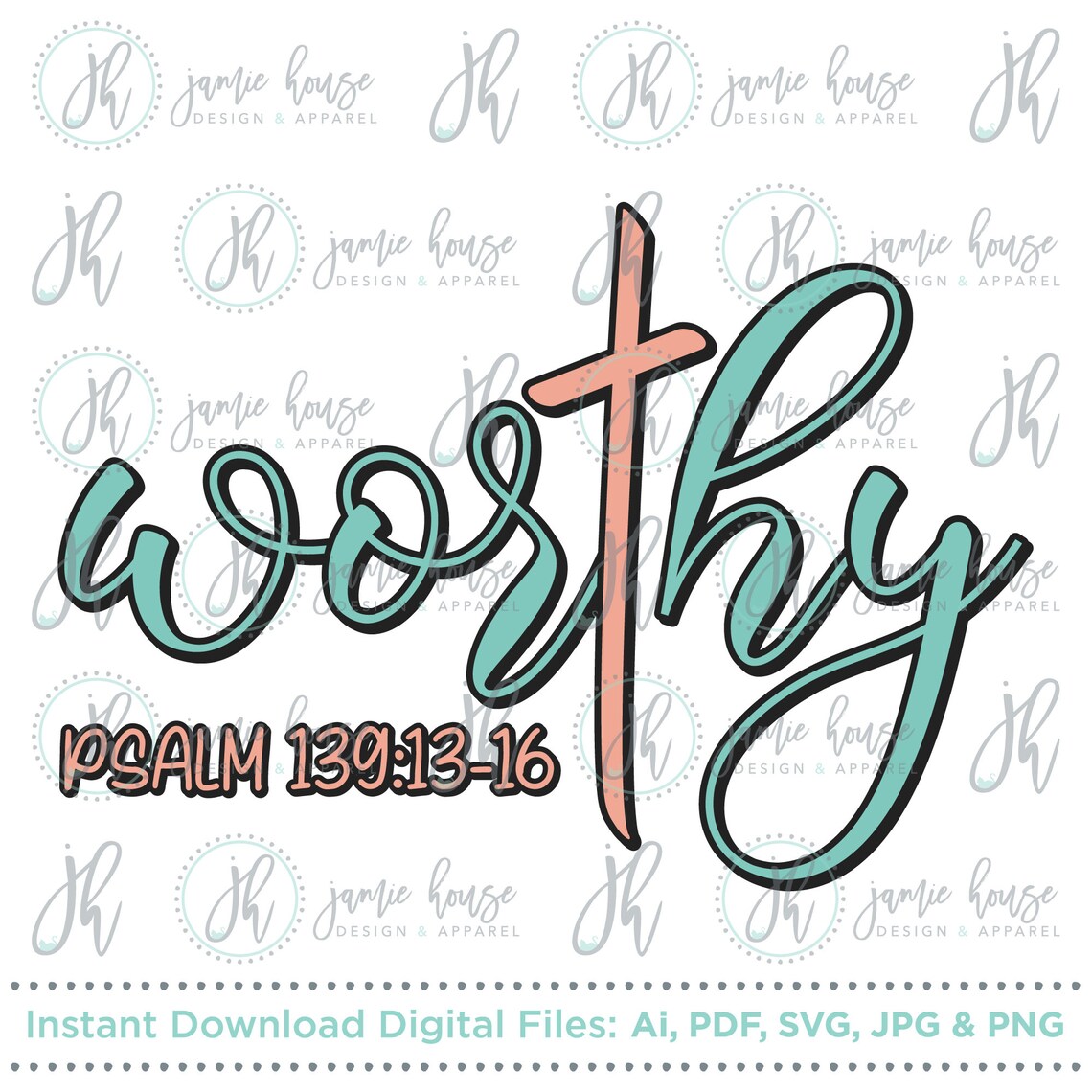 Worthy SVG Cut File I Am Worthy Psalms Bible Verse Worthy | Etsy