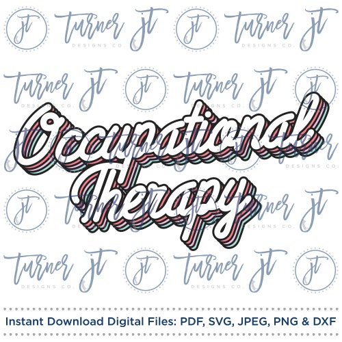 Occupational Therapy Svg Cut File Therapist Retro Script Etsy