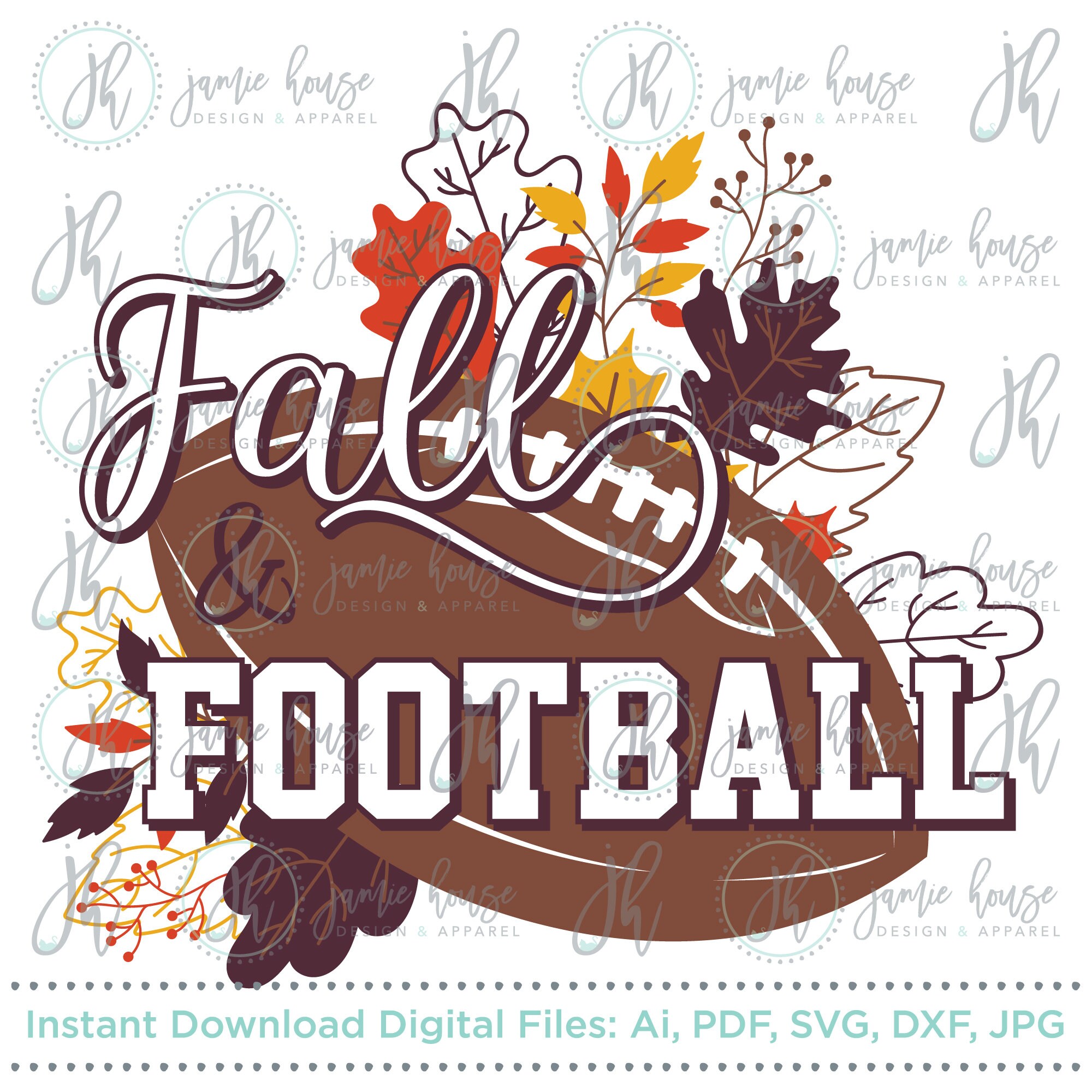Fall and Football Fall & Football SVG Cut File Football | Etsy