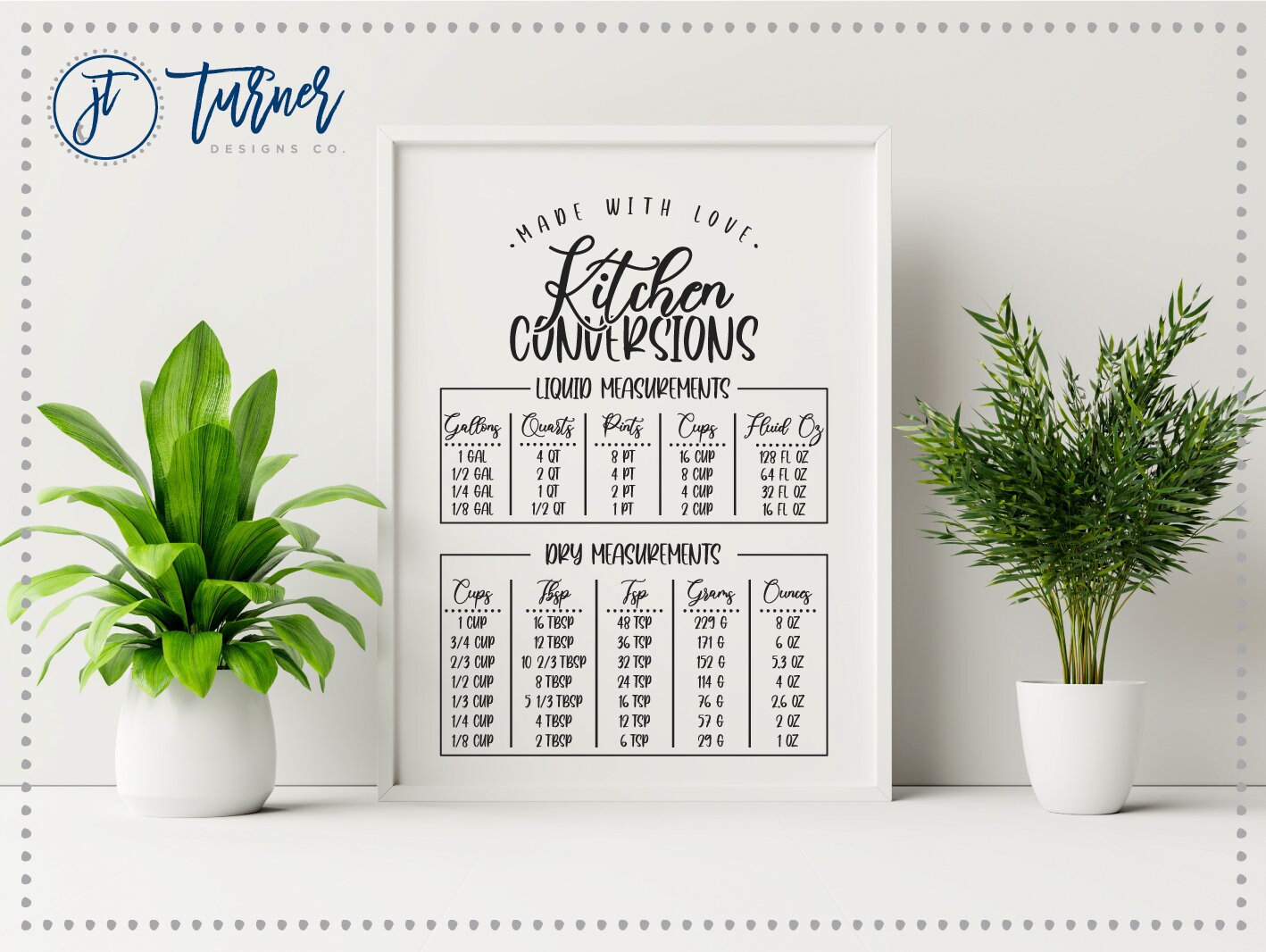 Farmhouse Kitchen Conversion Chart SVG Cut File kitchen - Etsy UK