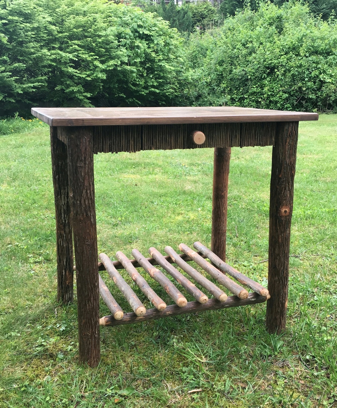 Rustic Lodge Table With Hickory Log Legs, Rustic Furniture - Etsy