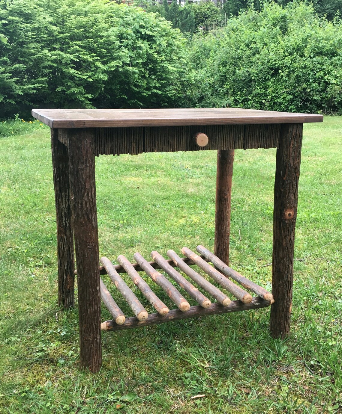 Rustic Lodge Table With Hickory Log Legs Rustic Furniture - Etsy