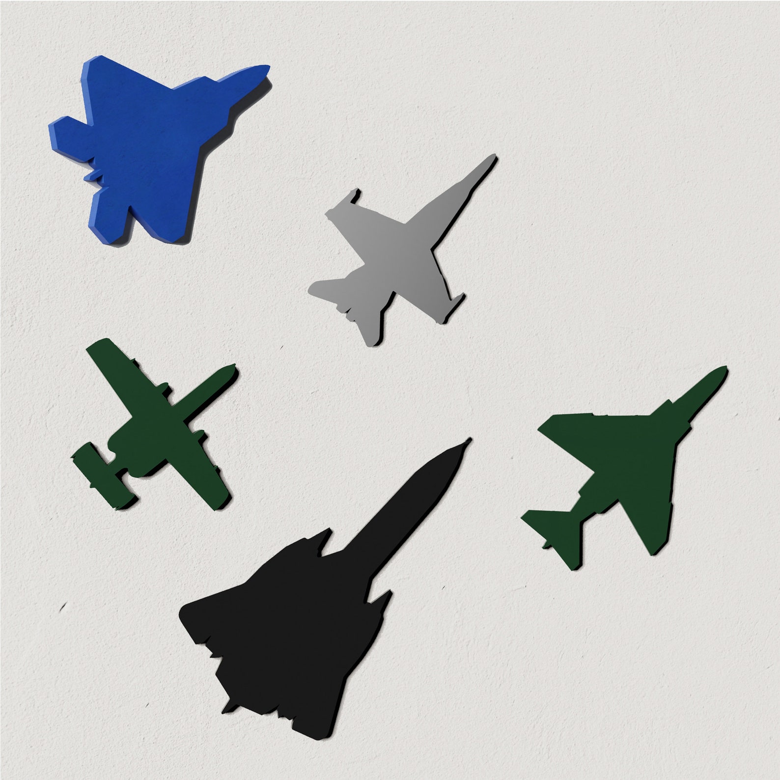 Jet Age Airplane Silhouette Wood Wall Decor - Perfect for Kids and ...