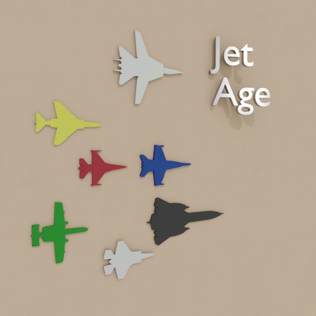 Jet Age Airplane Silhouette Wood Wall Decor - Perfect for Kids and ...