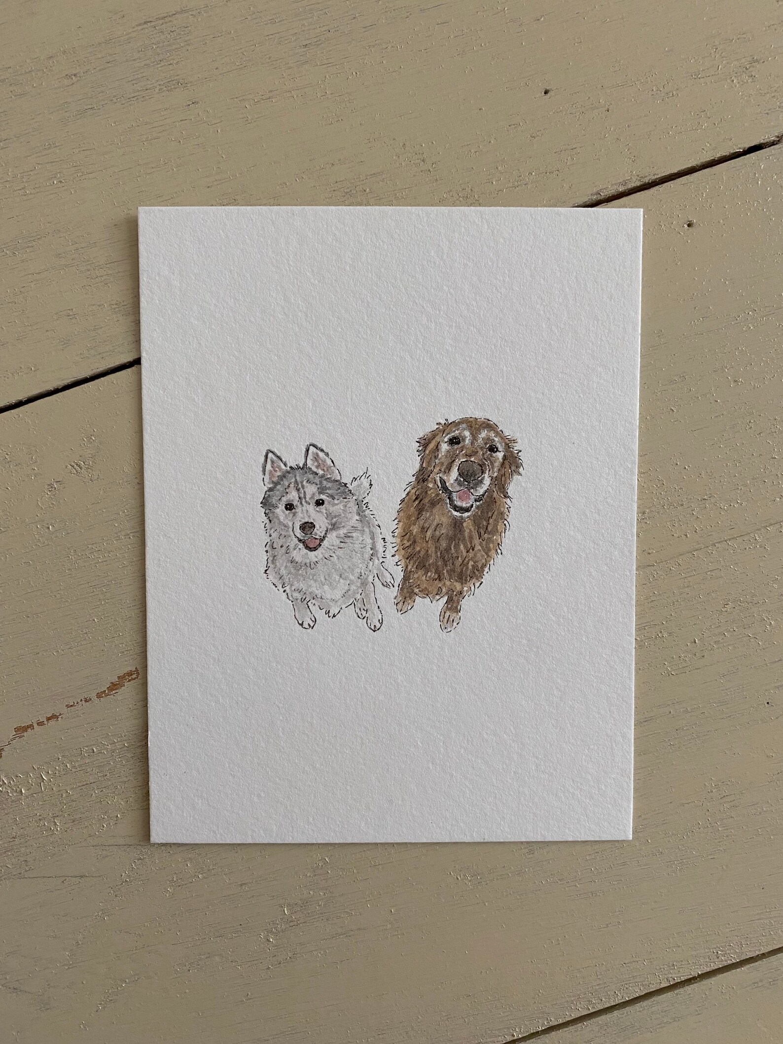 Custom Pet Illustration/simplistic Watercolor Dog - Etsy