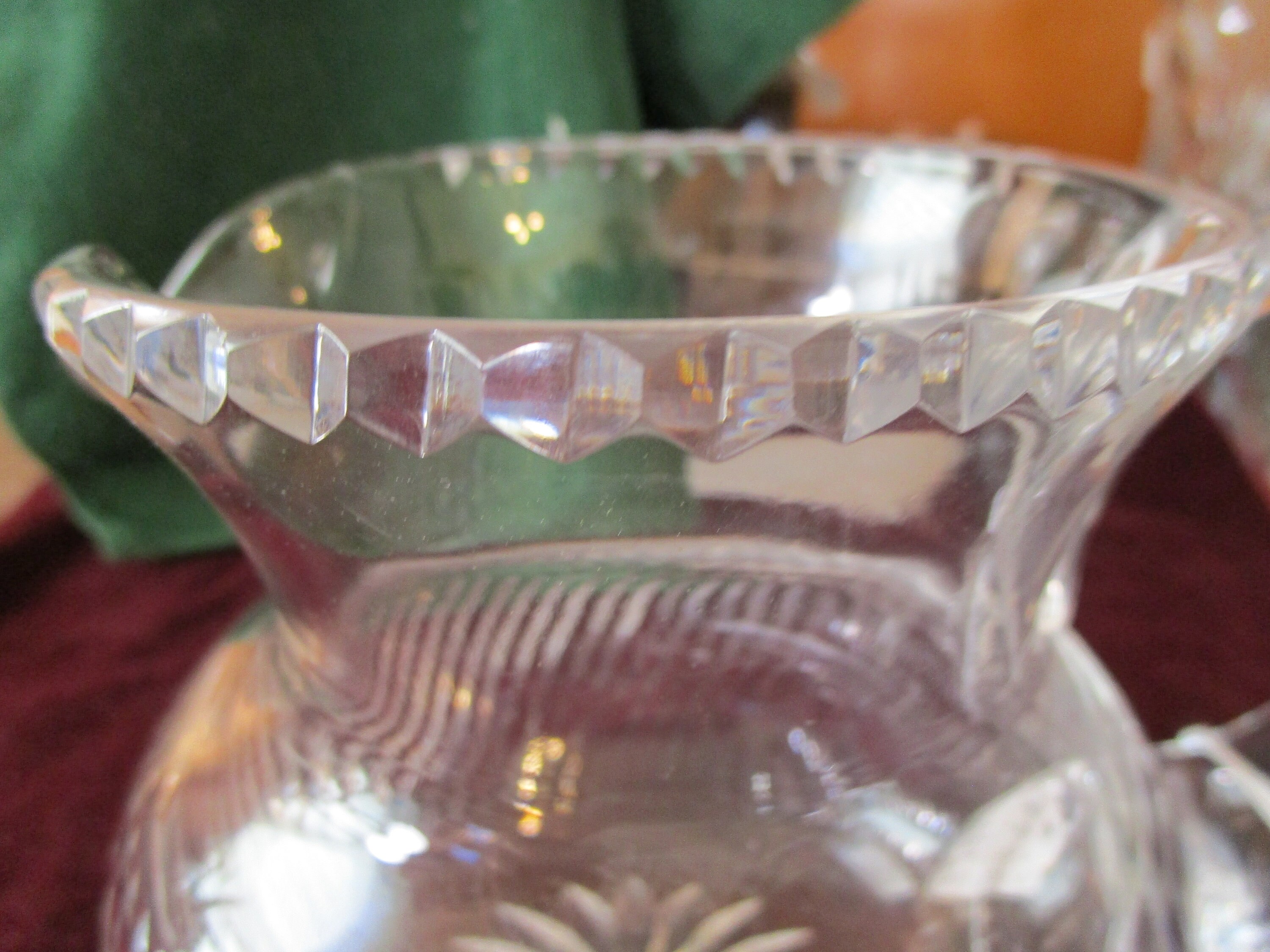 Vintage Cut Tudor Crystal Handled Water Pitcher With Ribbed - Etsy