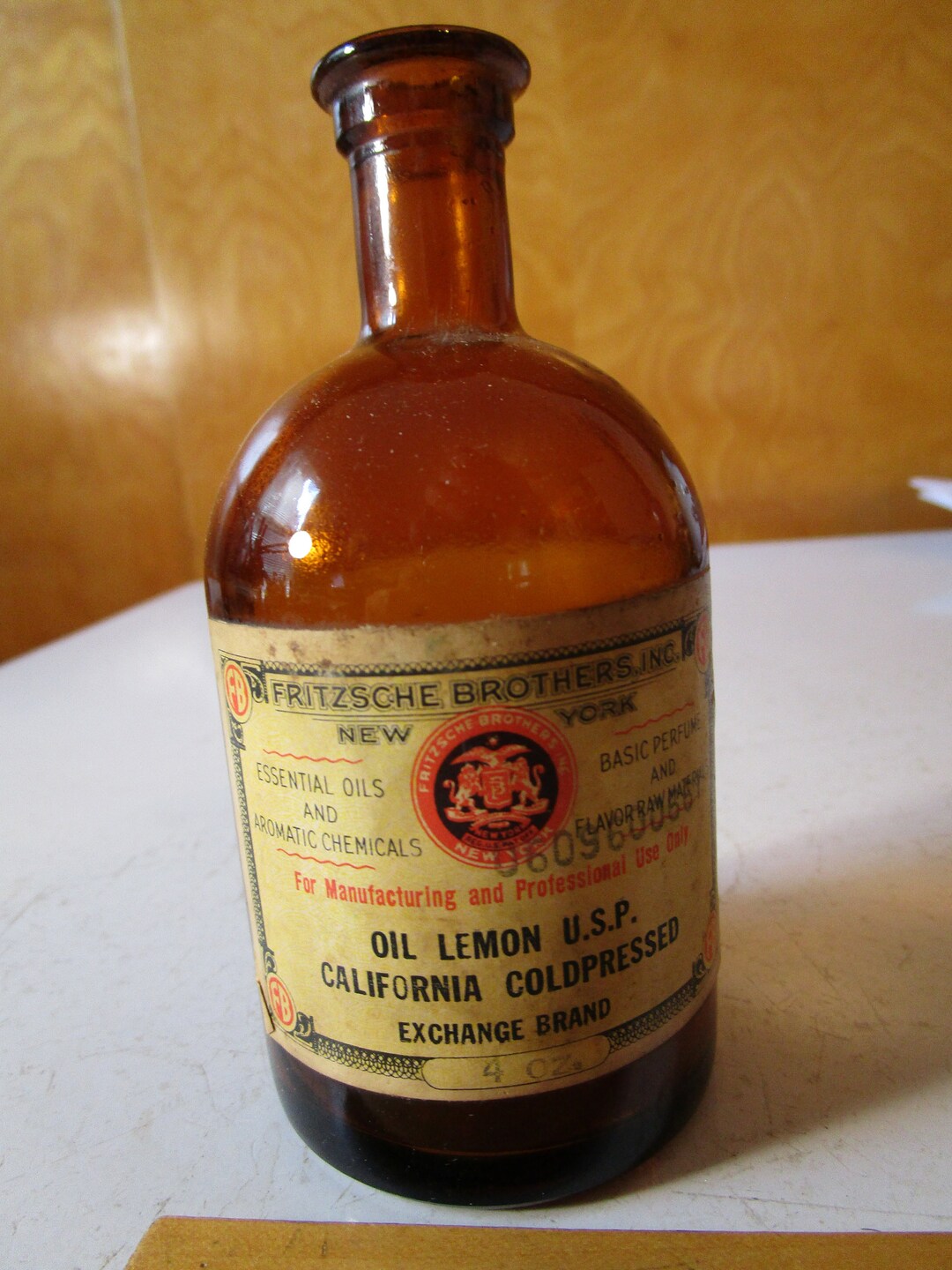 Vintage Apothecary Fritzsche Brothers, Inc. N.Y OIL LEMON U.S.P., in ...