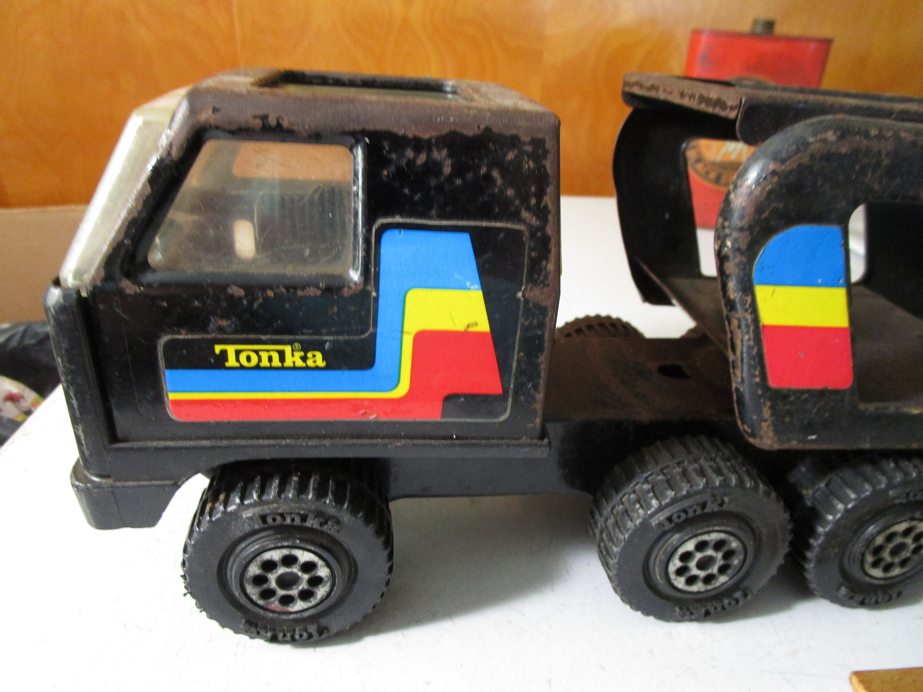 Vintage Tonka 1978 Car Carrier Hauler Black Truck Trim Pressed - Etsy