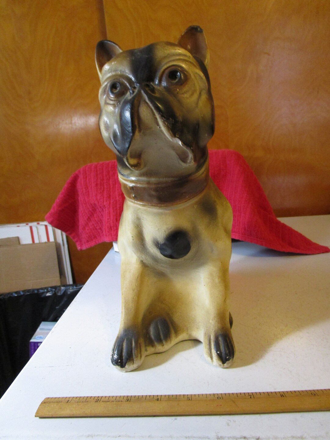 Vintage Carnival Chalkware Mid Century Bull Dog Bank Figurine. - Etsy
