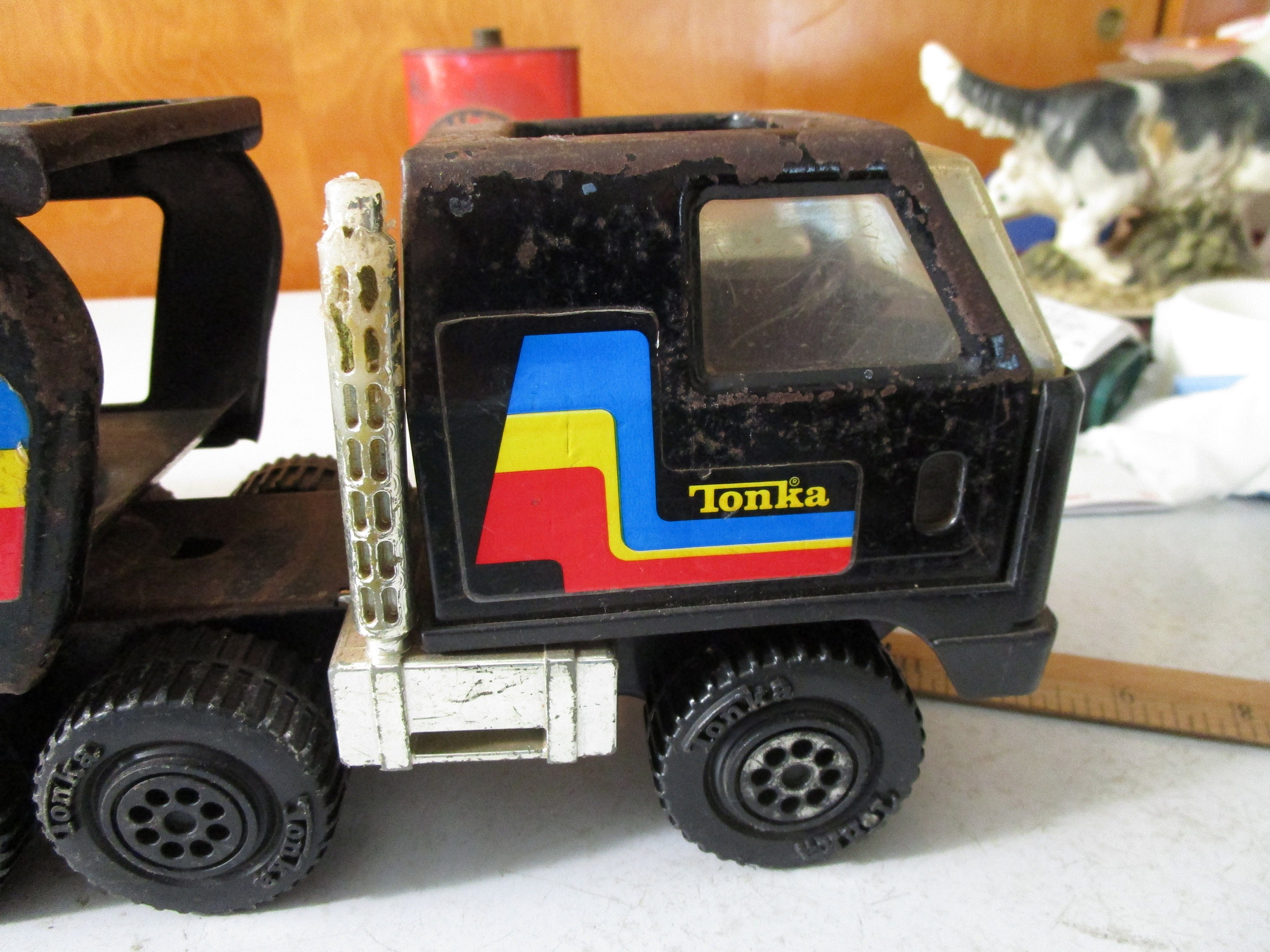Vintage Tonka 1978 Car Carrier Hauler Black Truck Trim Pressed - Etsy