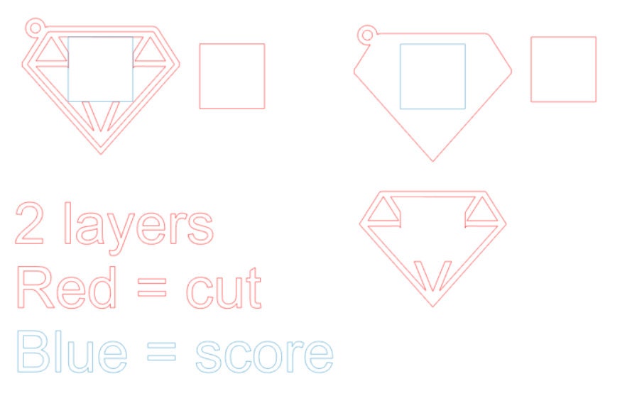 Diamond QR Code Keychain Svg - Etsy