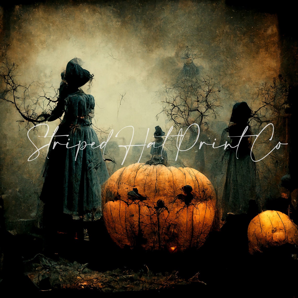Surreal Spooky Witch Halloween Art Witches Gather Witch - Etsy