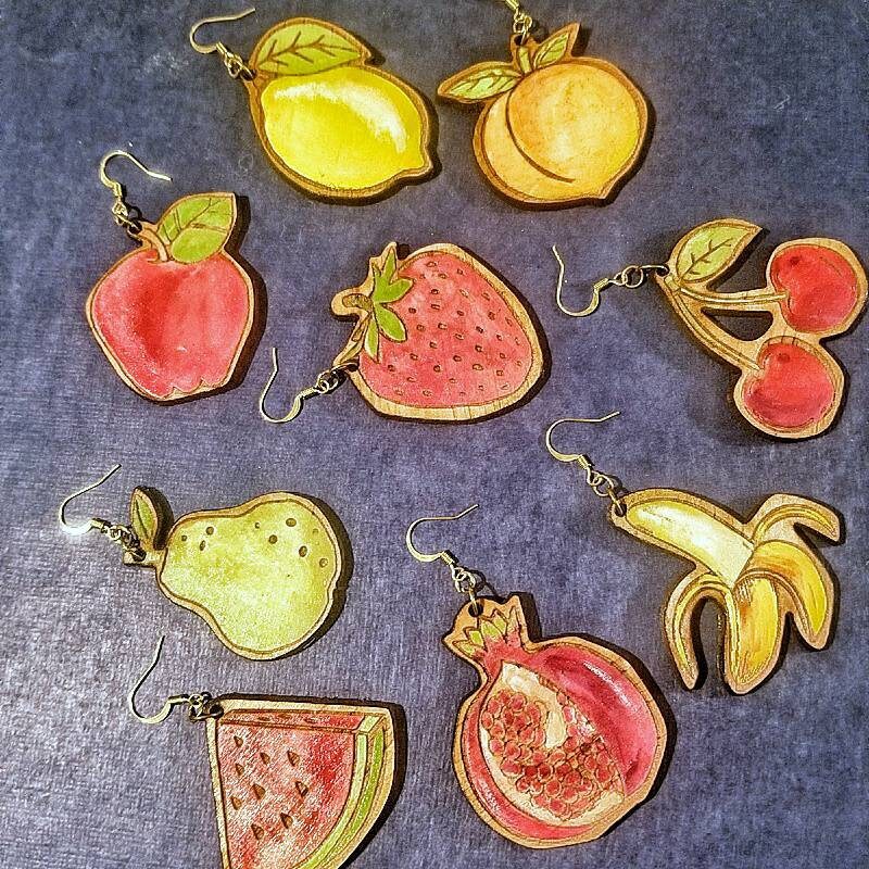 Feeling Fruity - Laser Cut and Engraved Lemon Earrings - Drop Dangle ...