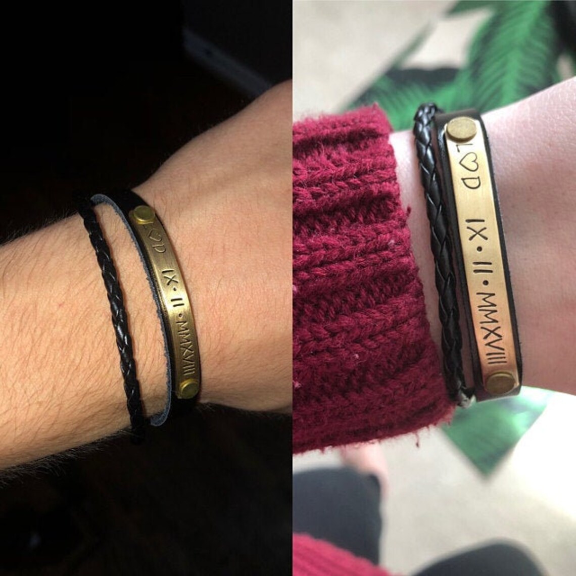 Couple bracelet set Personalized couple bracelets matching | Etsy