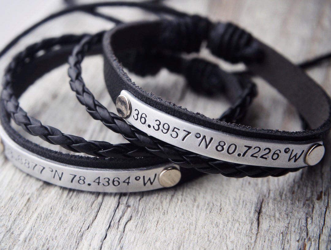 Longitude Latitude Matching Couples Bracelets, Couples Bracelets ...