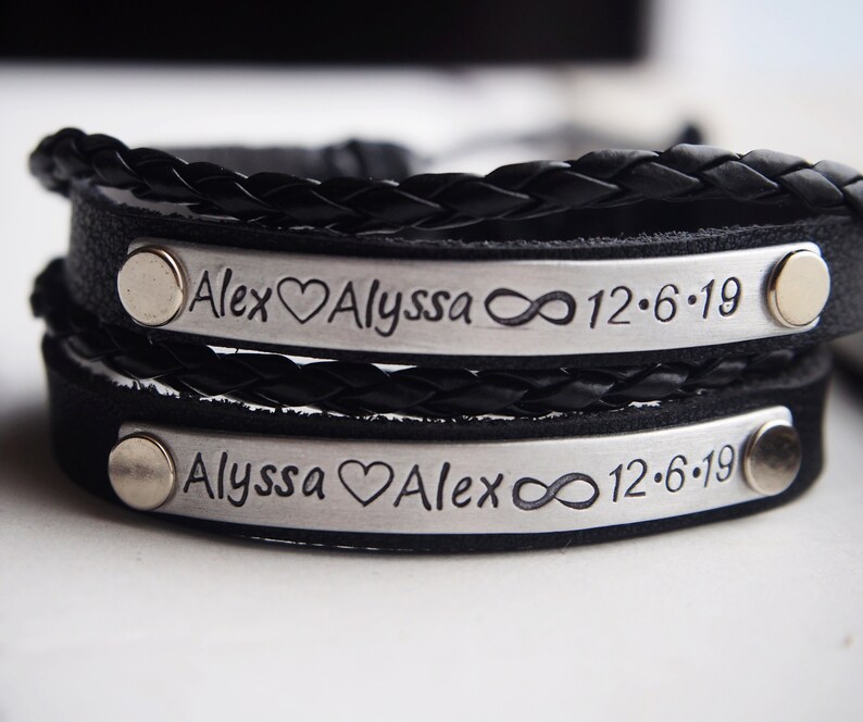 Custom Couples Bracelets Personalized Couples Bracelets Etsy