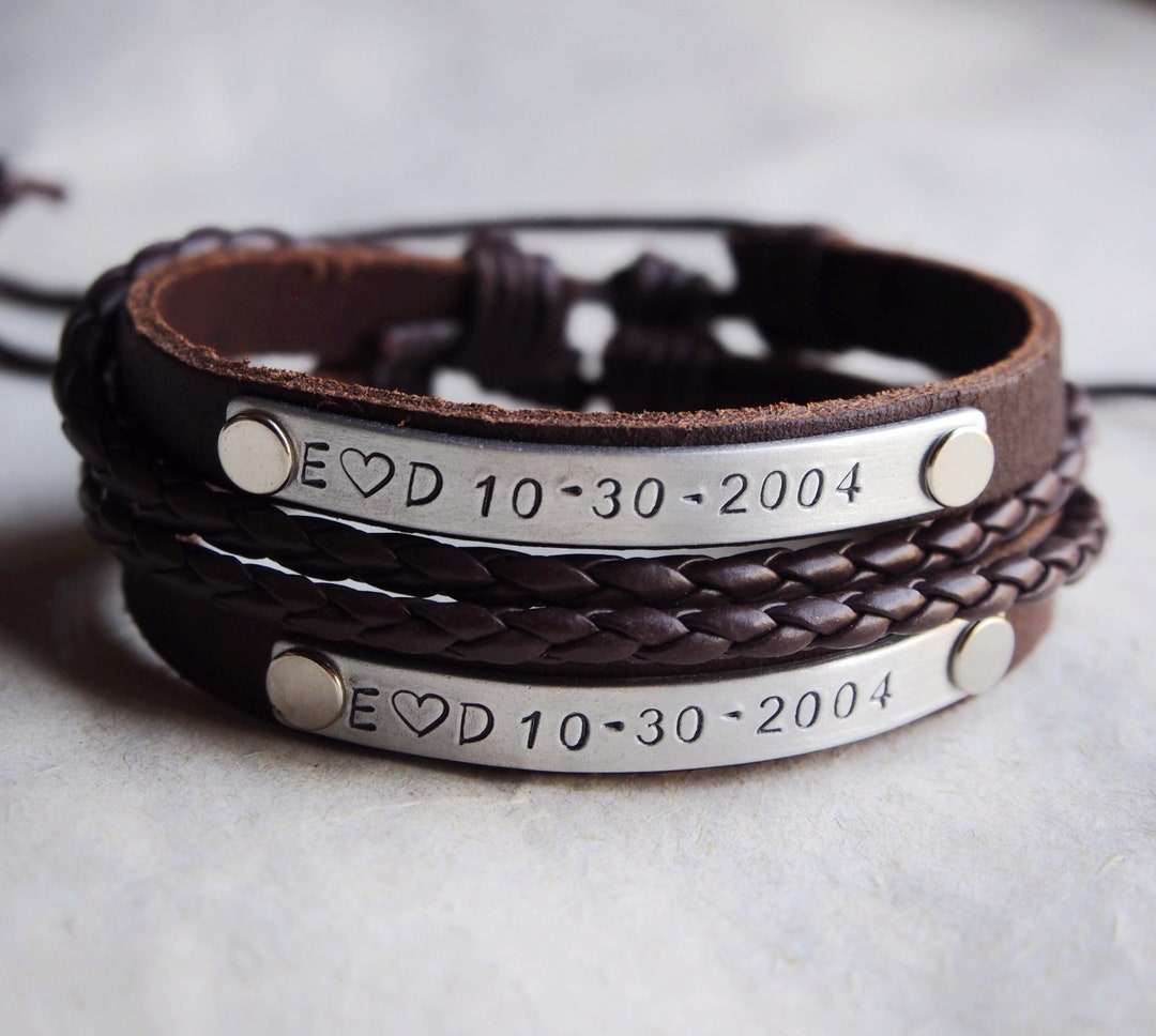 Custom Bracelets, Personalized Bracelets, Leather Metal, Customized ...