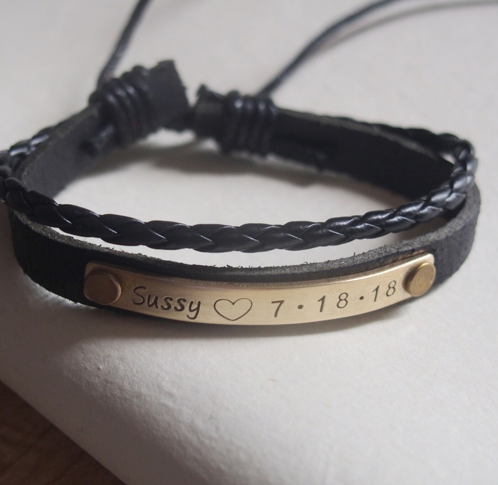 Couples Bracelets Leather Bracelet Cusotmized Couple Bracelet - Etsy ...
