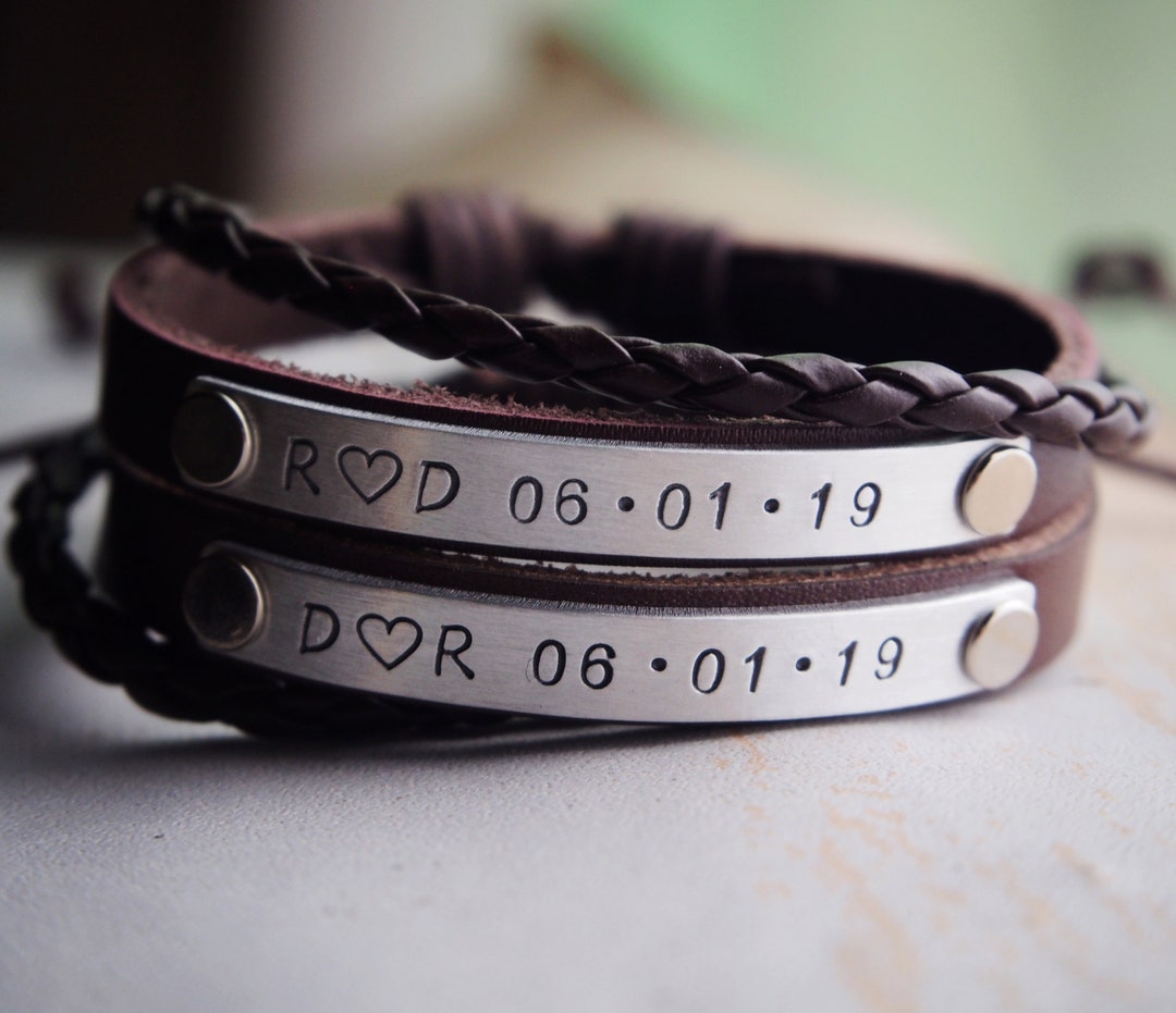 Personalized Couples Bracelets, Couples Bracelets Set, Couples Initial ...