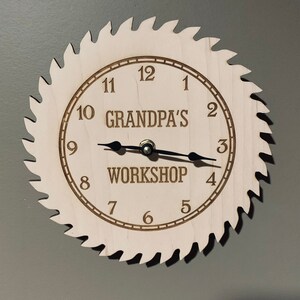 Saw Clock Custom Workshop Clock Saw Blade Clock Wooden Clock Add Your ...