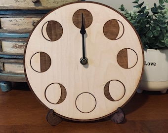 Wooden Moon Phase Clock - Etsy
