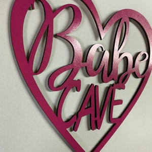 Babe Cave Heart Wall Sign- Babe Cave Laser Cut Sign - Etsy