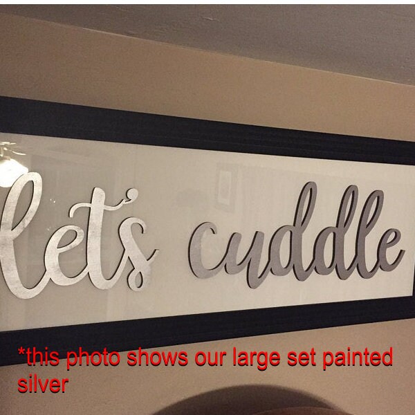 Let's Cuddle Sign-laser Cut Let's Cuddle Wording - Etsy