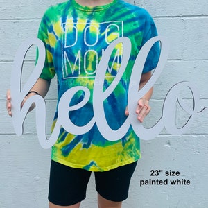 Hello Sign- Hello Wall Sign- Hello Wording Cut Out Sign - Etsy