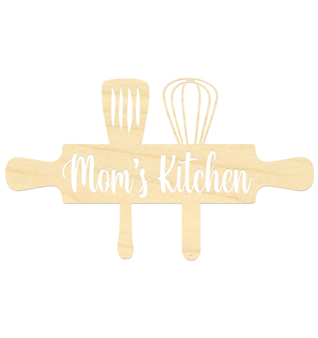Mom's Kitchen Sign Rolling Pin Sign Baking Sign Cooking Wall Decor - Etsy